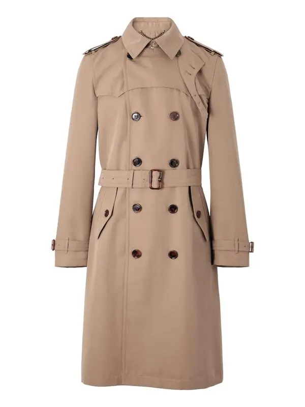 Burberry Foxfield Silk And Cotton-blend Faille Trench Coat - Beige