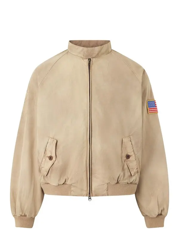 CHERRY LOS ANGELES Embroidered Cotton-twill Bomber Jacket - Brown