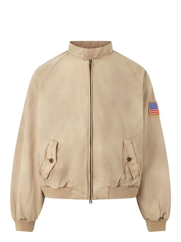 CHERRY LOS ANGELES Embroidered Cotton-twill Bomber Jacket - Tan