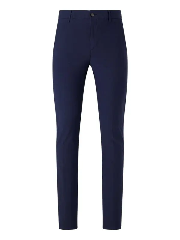 Eleventy Straight-leg Cotton-blend Twill Chino - Navy
