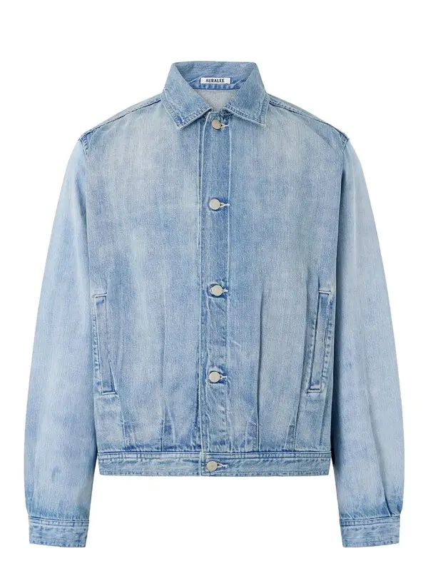 Auralee Faded Denim Jacket - Blue