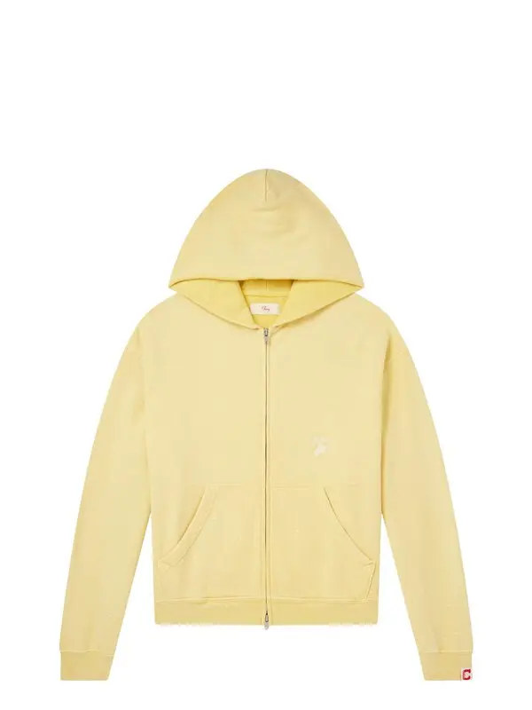 CHERRY LOS ANGELES Paint-splattered Cotton-jersey Hoodie - Yellow