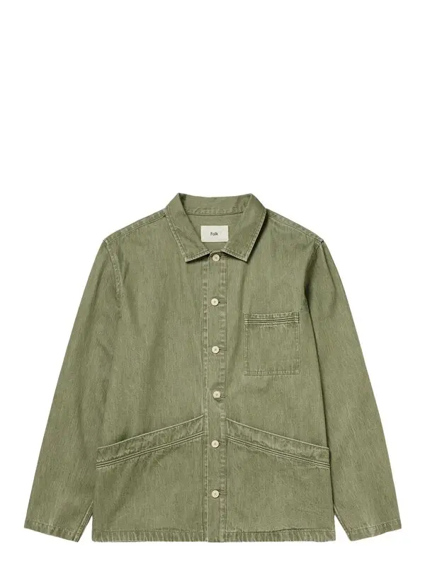 Folk Meyer Cotton Overshirt - Green