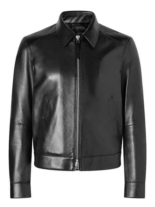 TOM FORD Slim-fit Leather Jacket - Black