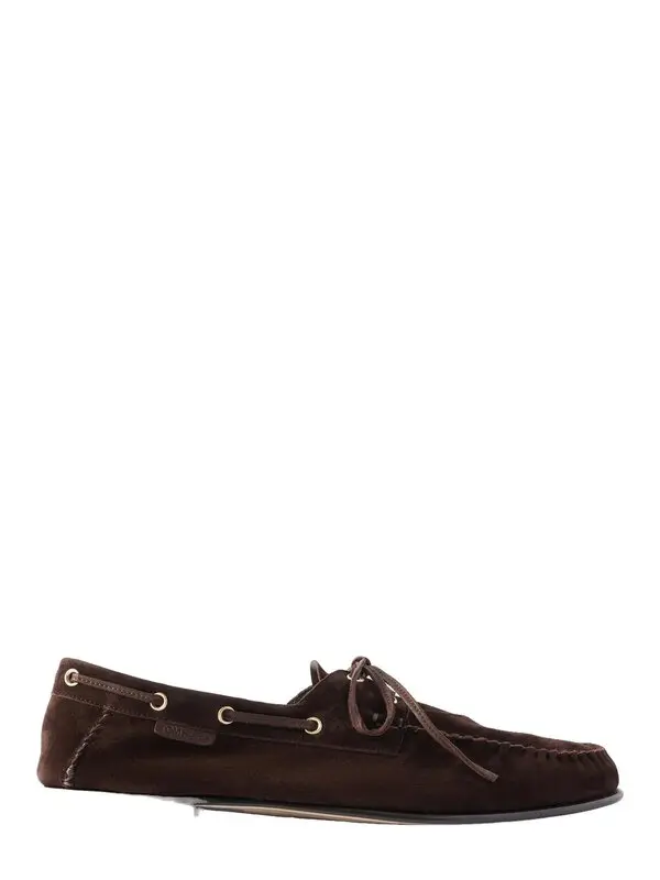 TOM FORD Theo Suede Boat Shoes - Brown