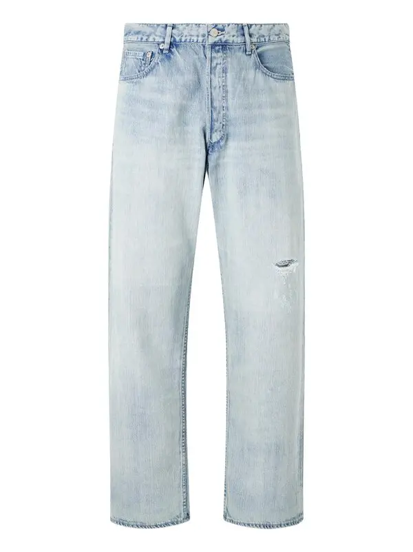 Auralee Wide-leg Faded Denim Jeans - Blue
