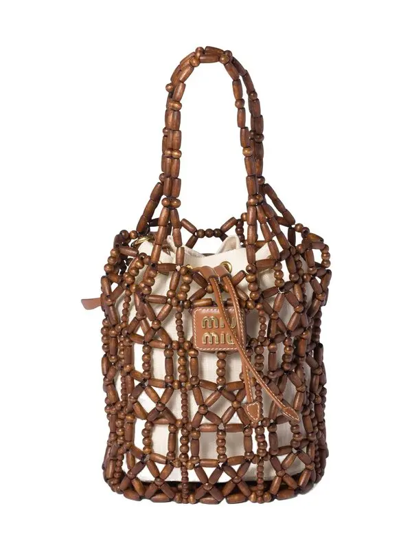 Miu Miu Mesh Bucket Bag - Cocoa Brown