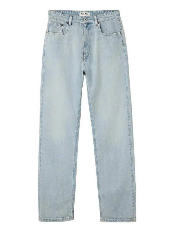 Miu Miu Five-pocket Washed Denim Jeans - Sapphire Blue