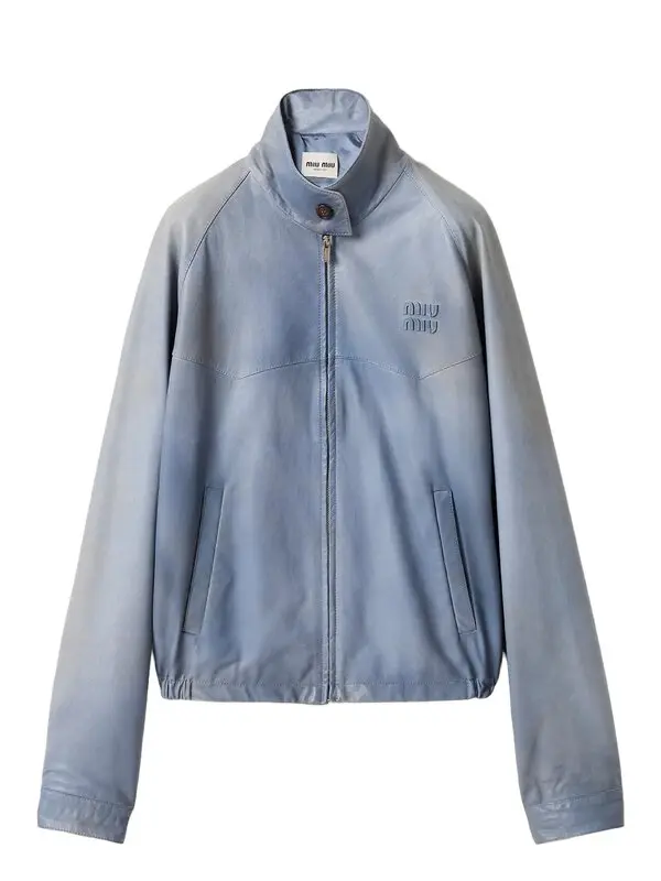 Miu Miu Nappa Leather Jacket - Sea Blue