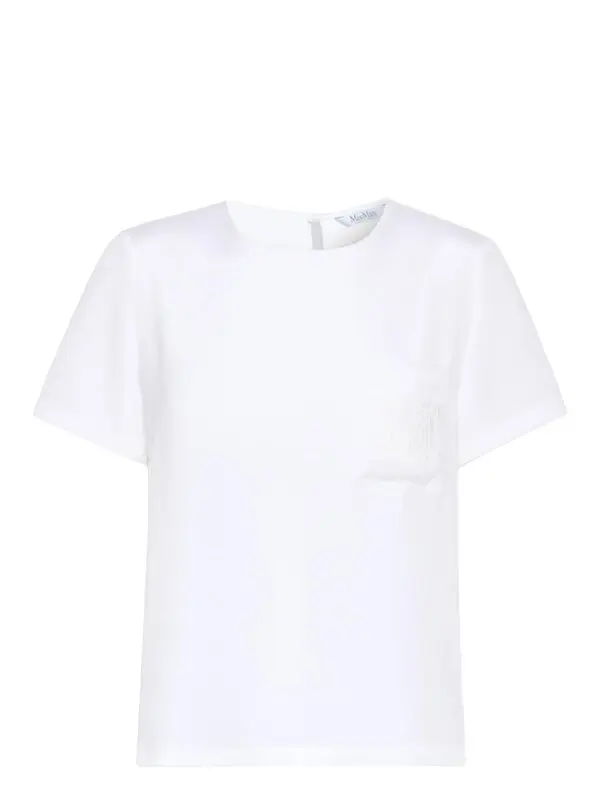 Max Mara Printed Silk Crepe De Chine Blouse - White