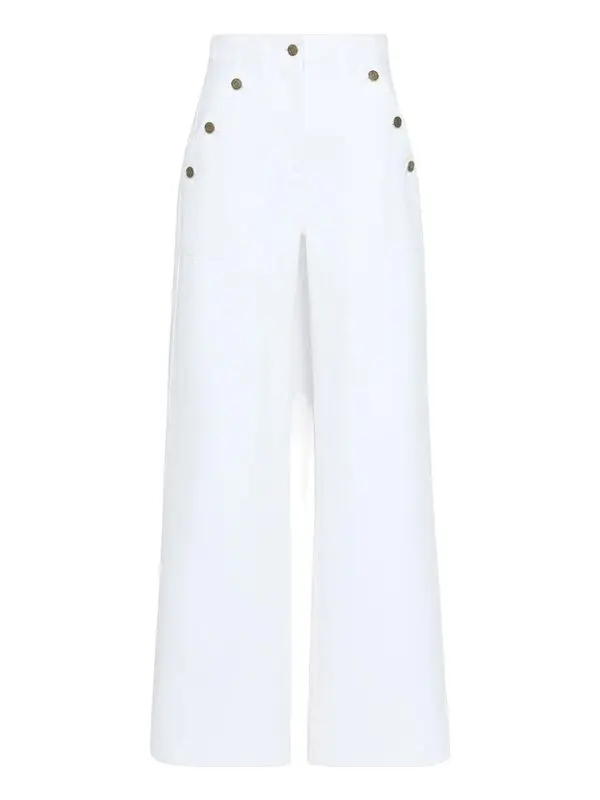 Max Mara Cotton Bull Denim Wide-leg Trousers - White
