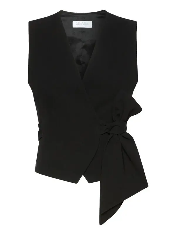 Max Mara Compact Cady Cropped Gilet - Black