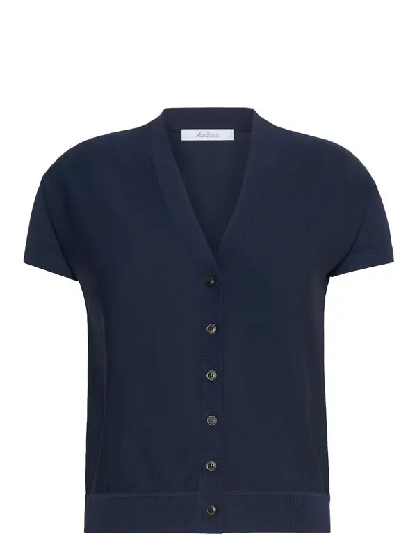 Max Mara Viscose Crepe Cardigan - Ultramarine