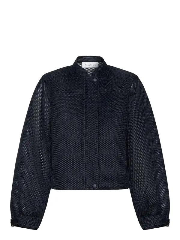 Max Mara Technical Mesh Boxy Cropped Jacket - Ultramarine