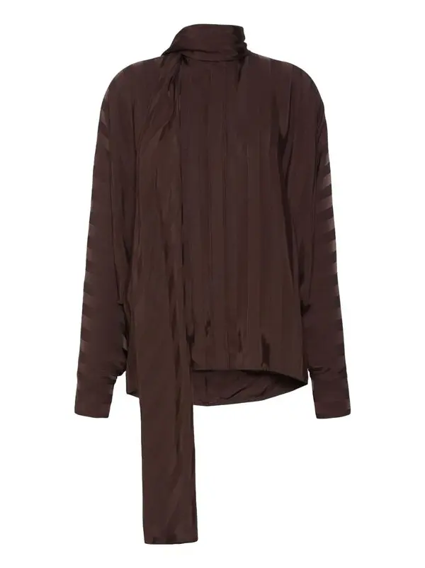 Max Mara Oversized Kimono Shirt With Mandarin Collar - Chocolate