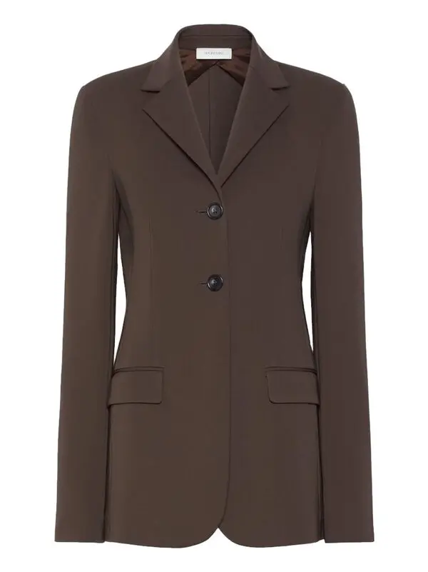 Max Mara Feminine Viscose Jersey Blazer - Chocolate