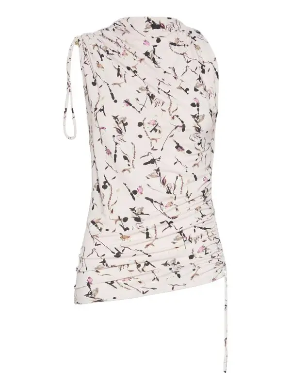 Max Mara Draped Viscose Jersey Asymmetrical Top - Antique Rose