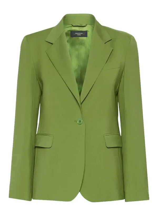Max Mara Single-breasted Stretch Wool Blazer - Green