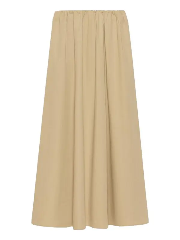 Max Mara Cotton Gabardine Flared Skirt - Beige