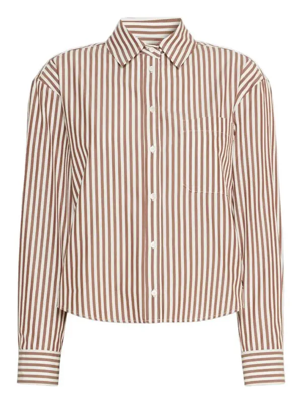 Max Mara Cotton Poplin Shirt With Embroidered Logo Detail - Terra Cotta