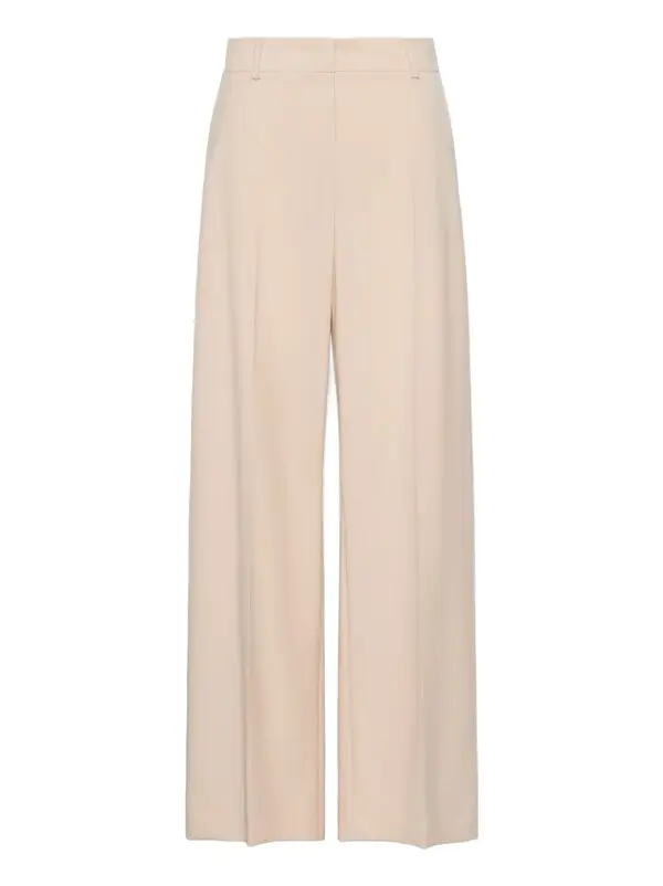 Max Mara Stretch Wool Palazzo Trousers - Powder