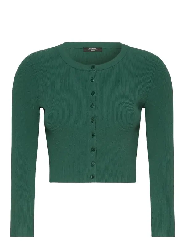 Max Mara Fine Rib-knit Viscose Yarn Cardigan - Green