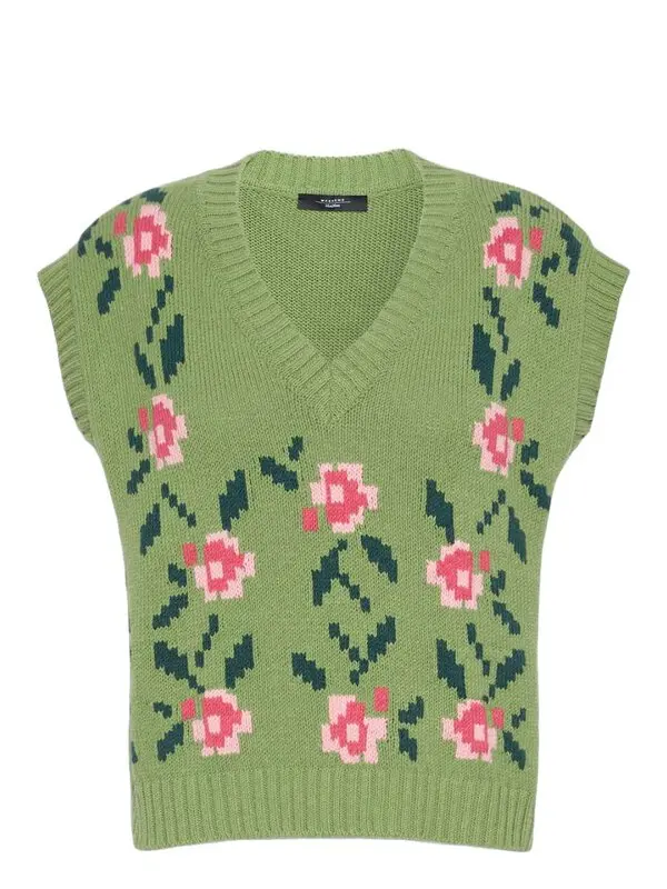 Max Mara Inlaid Cotton-blend Gilet - Green