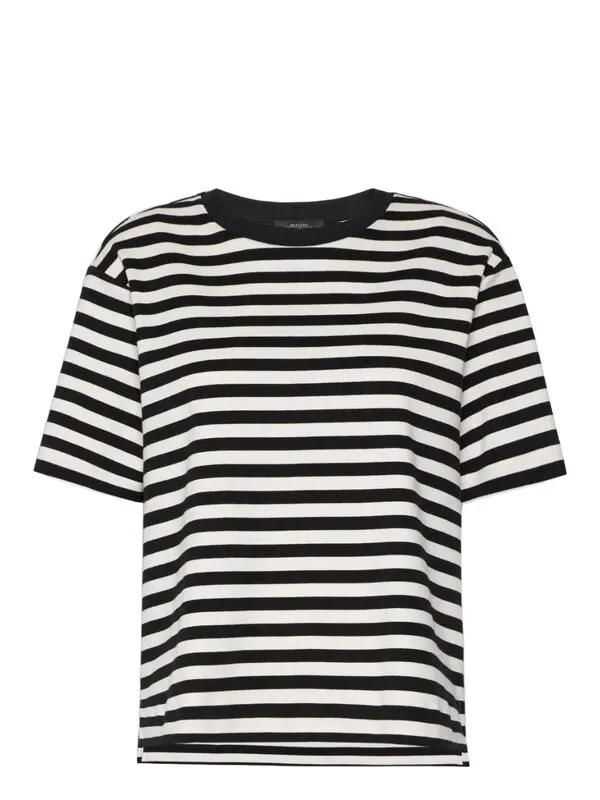 Max Mara Cotton Interlock Jersey T-shirt With High-low Hem - Black