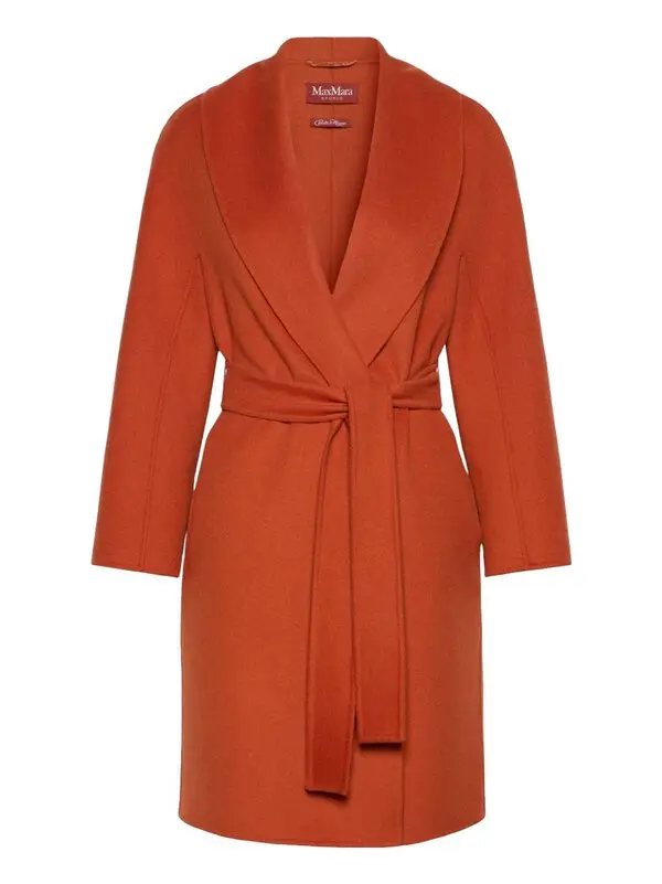 Max Mara Wool, Cashmere, And Silk Robe Coat - Terra Cotta