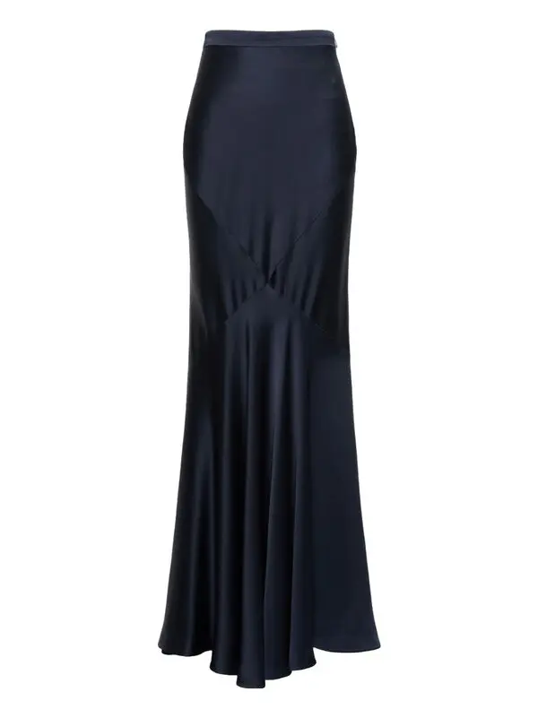 Max Mara Long Satin Skirt - Midnightblue