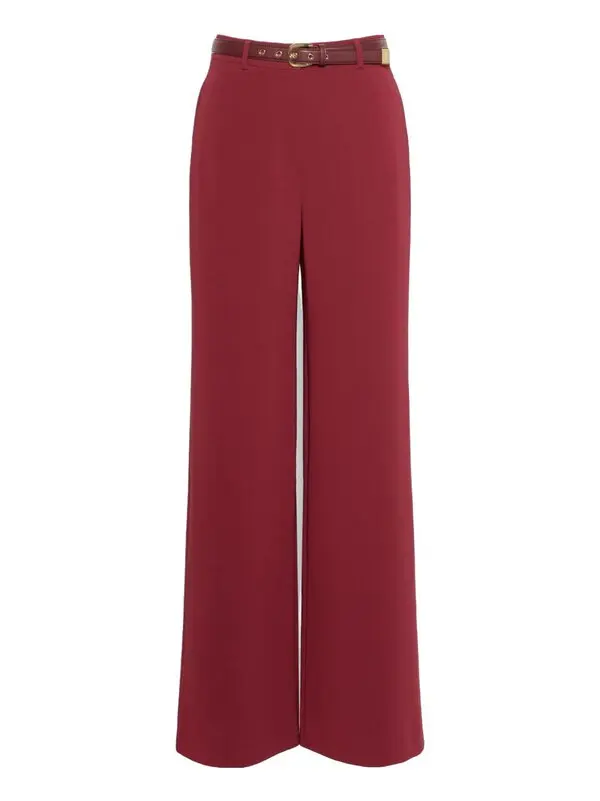 Max Mara Wide-fit Cady Trousers With Belt - Ruby