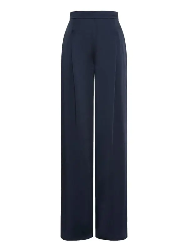 Max Mara Envers Satin Palazzo Trousers - Midnightblue