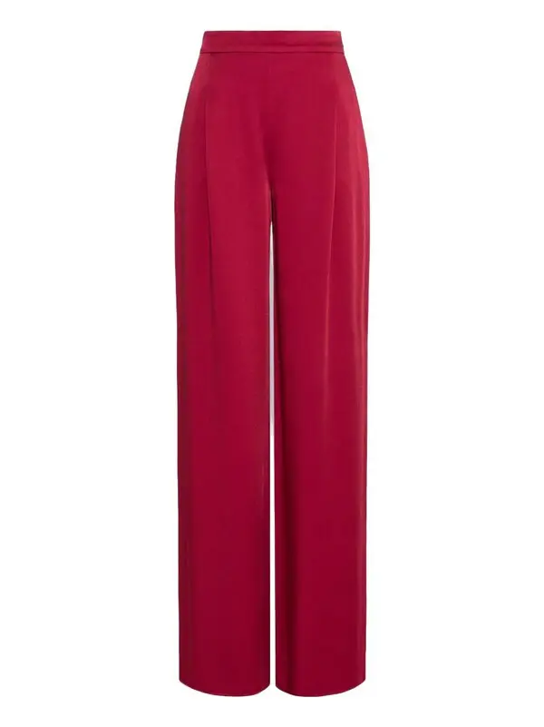 Max Mara Envers Satin Palazzo Trousers - Ruby