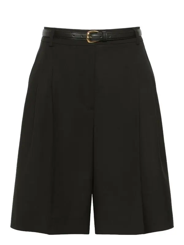 Max Mara Tailored Woolen Bermuda Shorts - Black