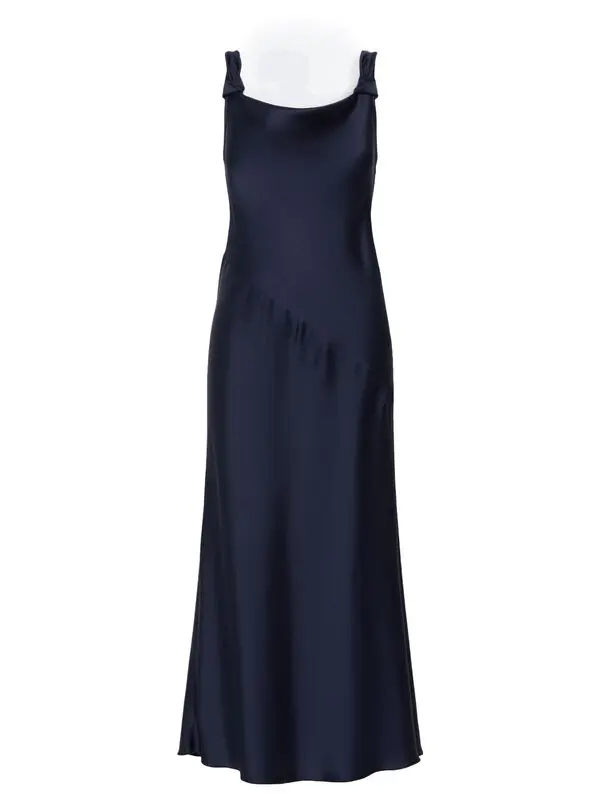 Max Mara Envers Satin Maxi Slip Dress - Midnightblue