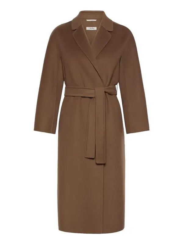 Max Mara Wool Broadcloth Midi Coat - Mud