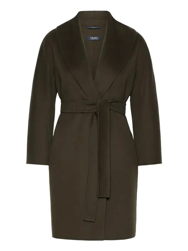 Max Mara Double-faced Wool Robe Coat - Kaki