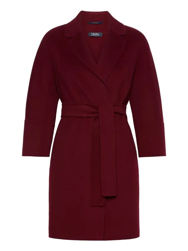 Max Mara Short Double-faced Wool Coat - Bordeaux