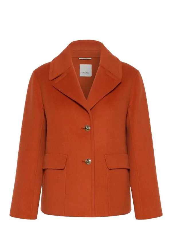 Max Mara Draped Wool Single-breasted Jacket - Orange