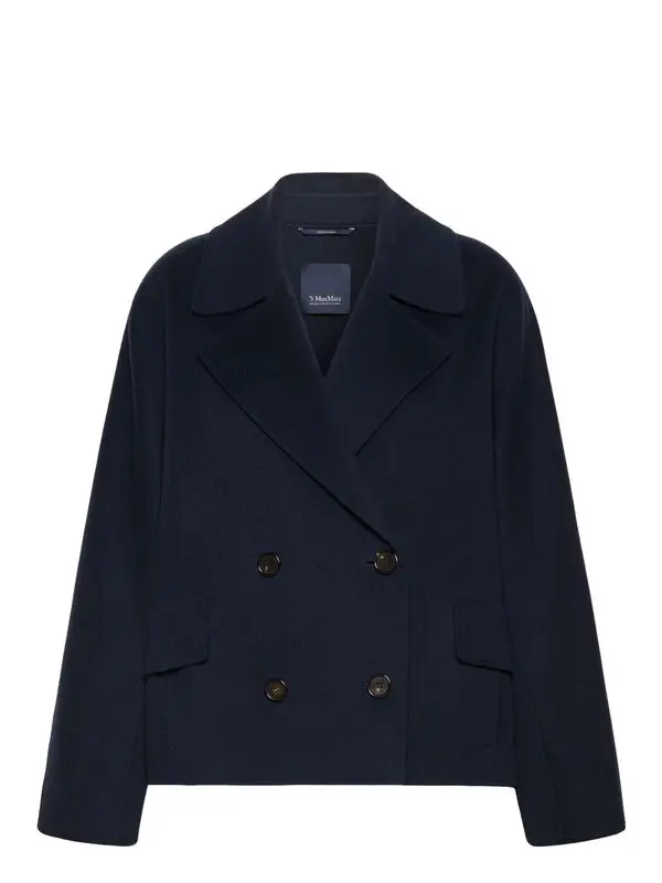 Max Mara Wool Drap Pea Coat - Midnightblue