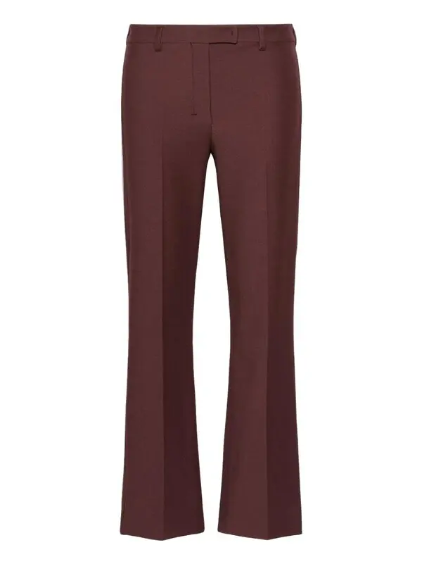 Max Mara Stretch Cotton-blend Trousers - Bordeaux