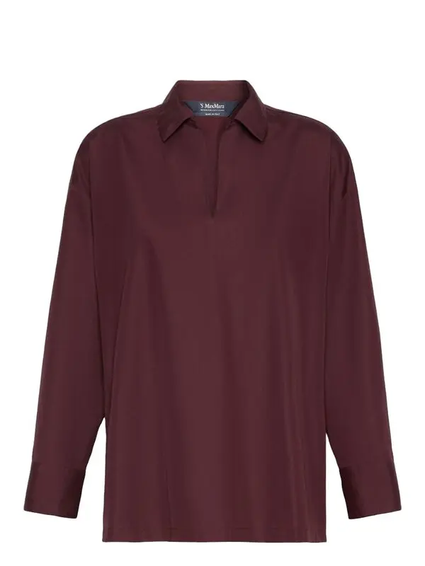 Max Mara Cotton Poplin Blouse - Dark Red