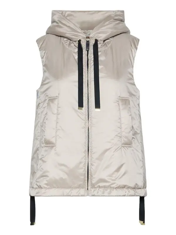 Max Mara Padded Water-repellent Hooded Gilet - Beige