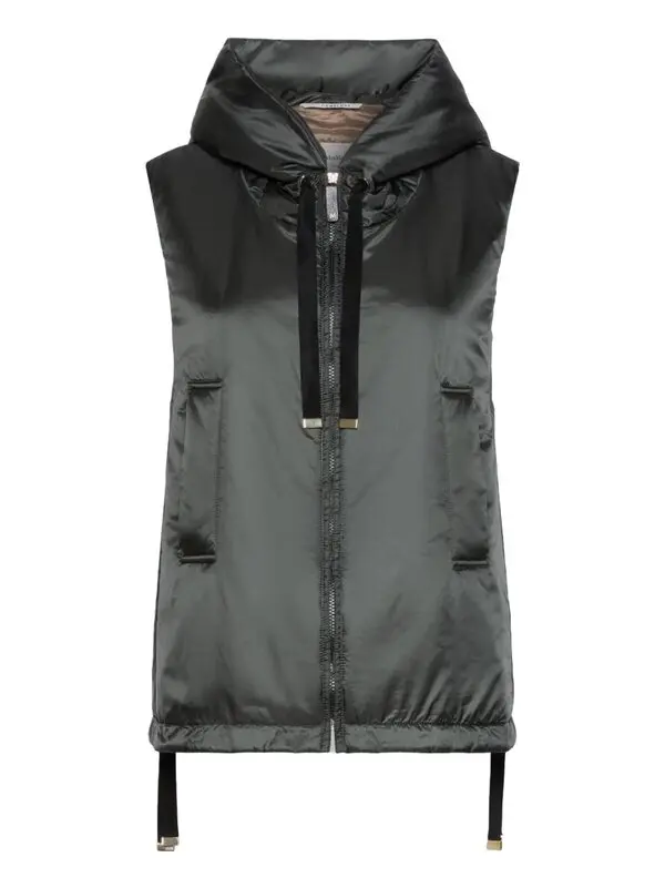 Max Mara Padded Water-repellent Hooded Gilet - Dark Green