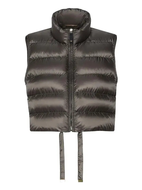Max Mara Water-repellent Padded Cropped Gilet - Kaki