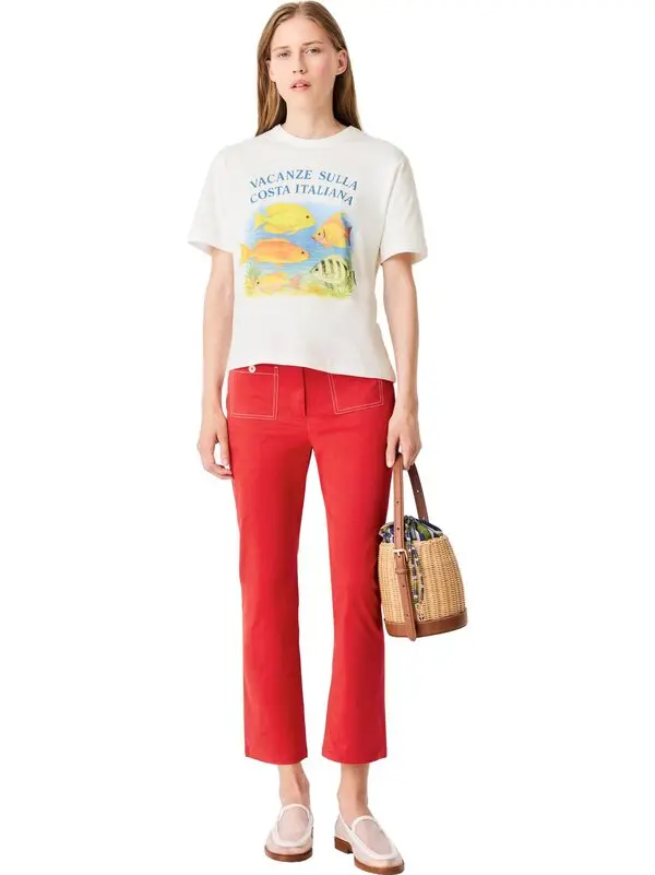Maje T-shirt With Fish Print - White