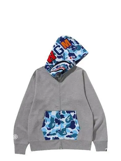 A BATHING APE Abc Camo Shark Full Zip Hoodie - Gray