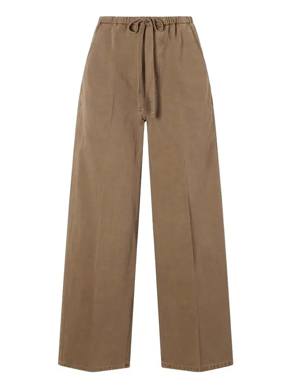 Citizens Of Humanity Aurora Cotton And Linen-blend Wide-leg Pants - Beige