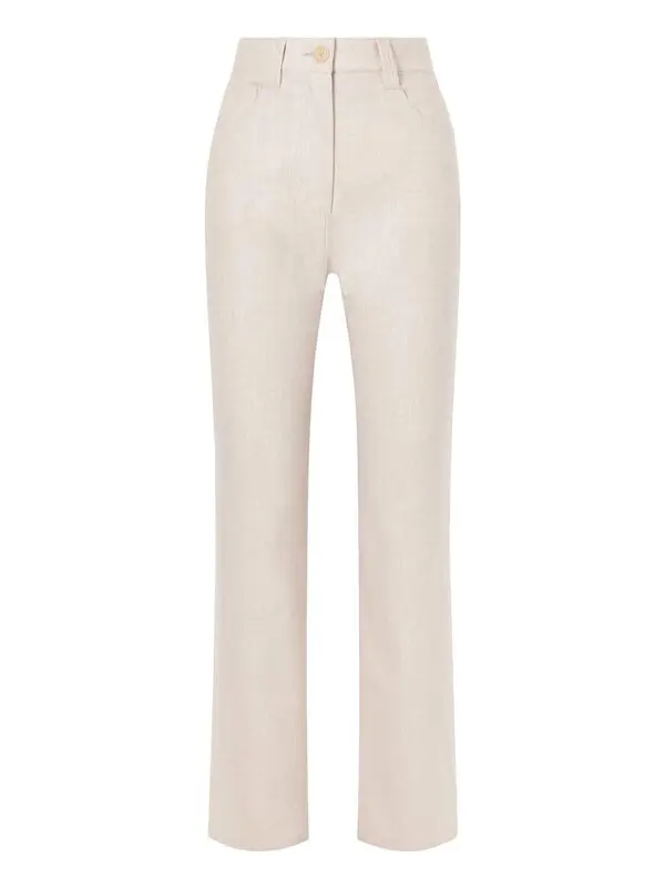Khaite Callum Stretch Wool And Cashmere-blend Straight-leg Pants - Neutrals