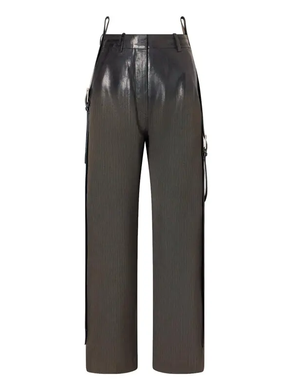 Acne Studios Puja Coated Herringbone Degradé Straight-leg Trousers - Gray